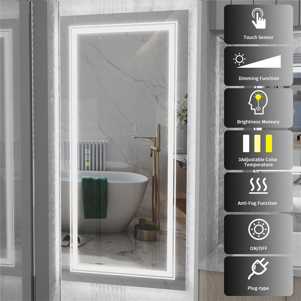 1500mm Jumbo LED Illuminated Bathroom Mirror Defog HD Vanity Mirror ...