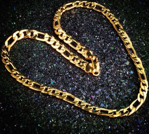 8MM Gold Chain Necklace Geometric 925 Sterling Silver Wedding Couple ...