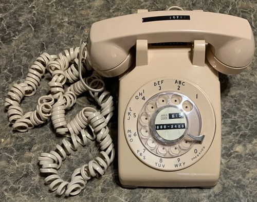 Vintage AT&T Rotary Dail Phone Tan/ Beige Not Tested | eBay