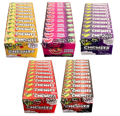 Box Of Chewits Fruit Salad, Cola/blackcurrant, Strawberry, Vimto Chewy ...