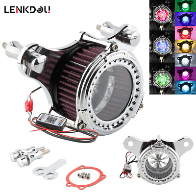 Air Cleaner Intake Filter W/ LED Lights For Harley Road Glide Electra ...