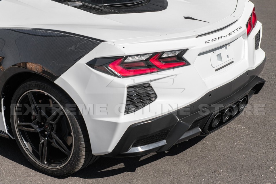 For 20-Up Corvette C8 | Z06 Style Matte BLACK Rear Center Quad Exit ...