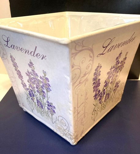 Metal Planter Shabby Chic Footed Floral Lavender With Clear Liner ...