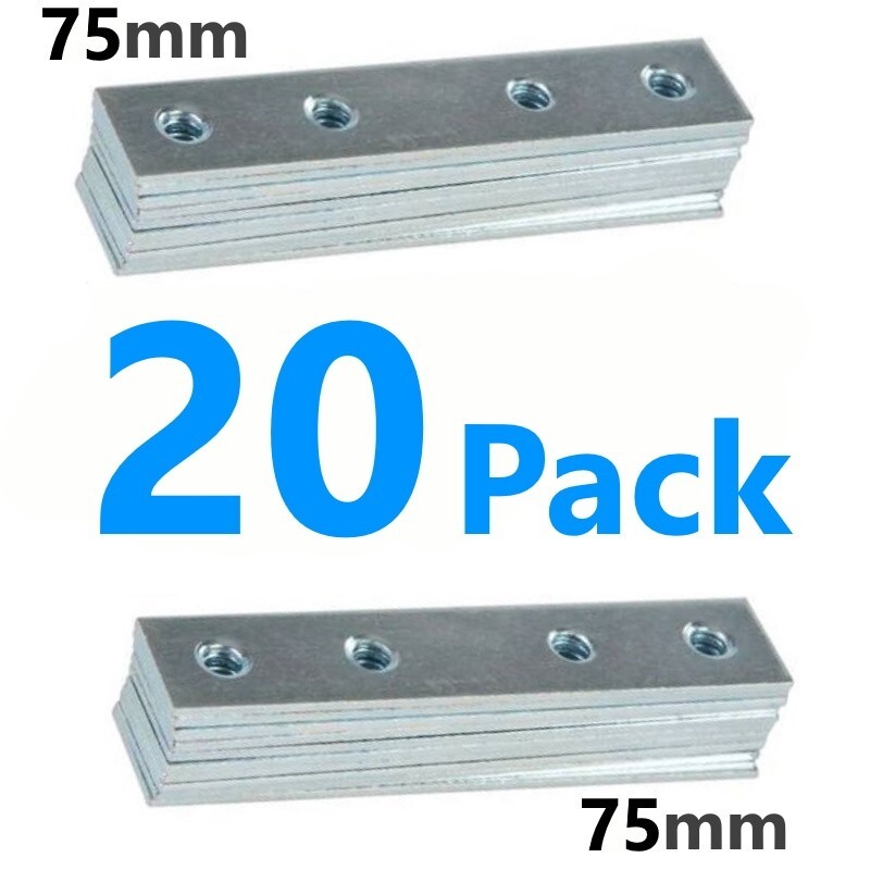20x 75mm Steel Mending Fixing Plate Flat Brackets Straight Repair ...