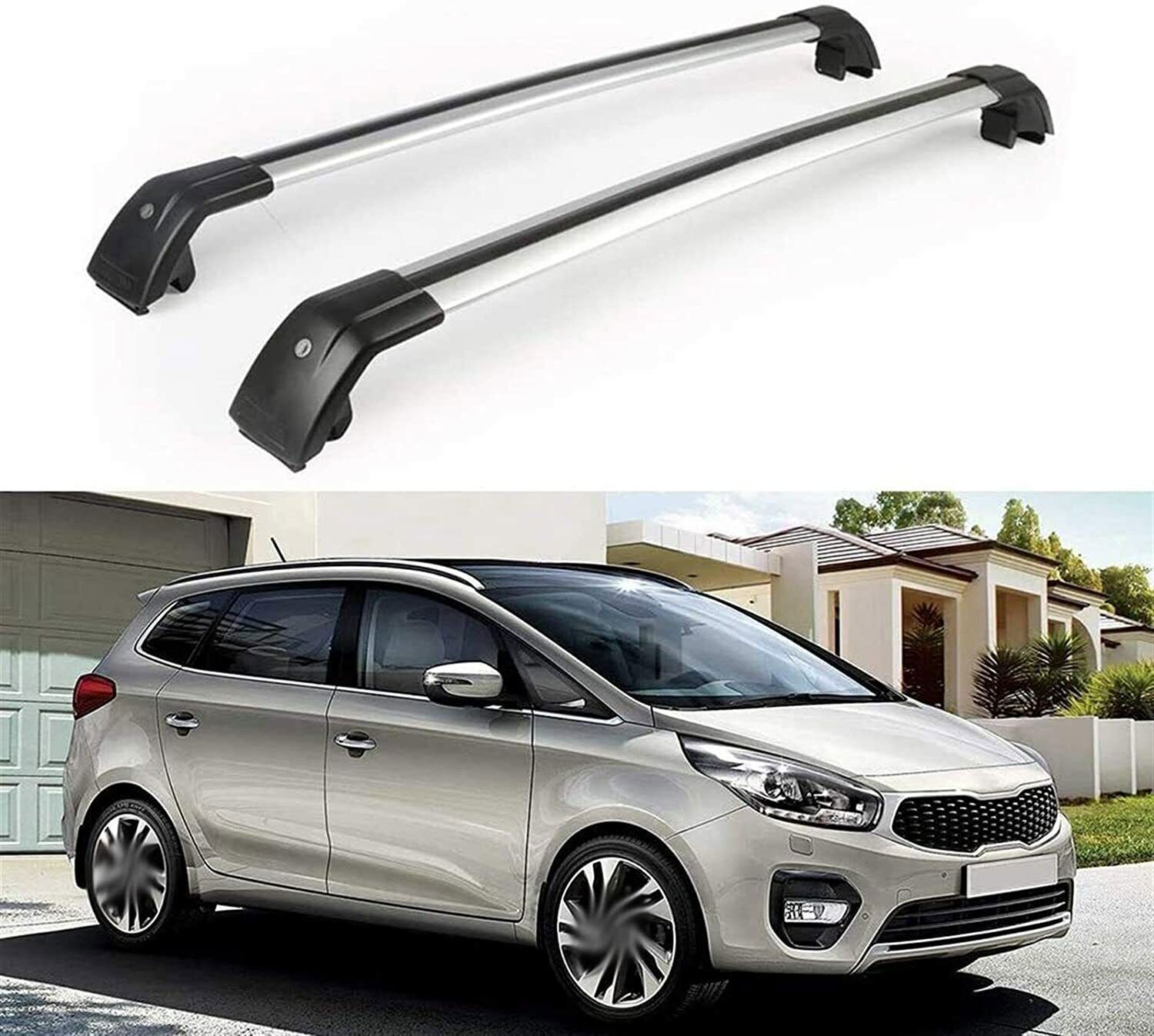 2Pcs Fits for Kia Carens Rondo 2013-2020 Roof Rail Racks Cross Bars ...