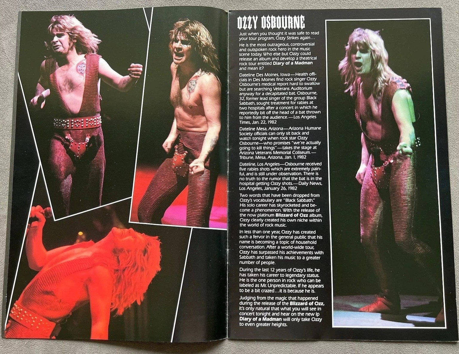 OZZY OSBOURNE - 1982 DIARY OF A MADMAN TOUR PROGRAM #2 RANDY RHOADS! | eBay