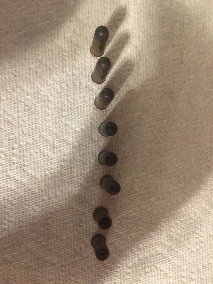 8 Vintage Cap Plastic Bullets for Western Holster Play Set. .45 Cal ...