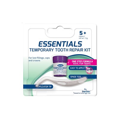 DenTek Temporary Dental Cement Tooth Repair Kit Lost Filling Emergency ...