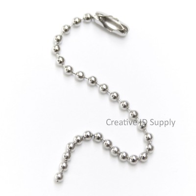 Lot 25 pcs 4" Tag Chains Ball Chains Key Chains 2.4mm Bead Nickel ...