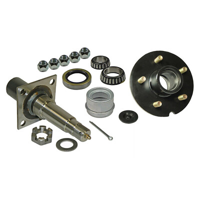 Single 5-Bolt Hub Assembly w/Flanged, Tapered Spindle and Bearings (RD ...