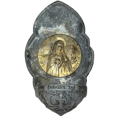 Vintage Saint Teresa Holy Water Font Holder from an old Catholic ...