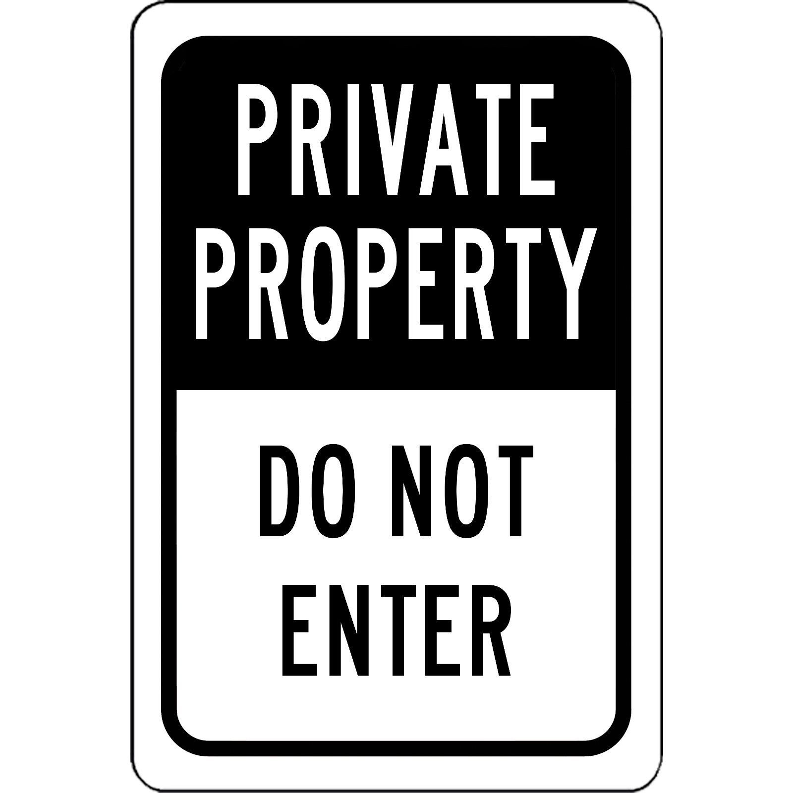 Private Property DO NOT ENTER 8" x 12" Aluminum Sign Pre-Drilled holes ...