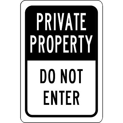 Private Property DO NOT ENTER 8" x 12" Aluminum Sign Pre-Drilled holes ...
