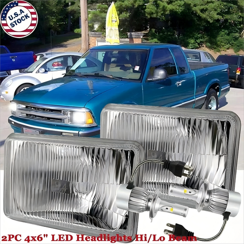 Fit Chevrolet S10 1995 1996 1997 4x6" LED Projector Headlight Hi/Lo ...