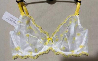 M&S BOUTIQUE X DAMARIS FLORAL EMBROIDERY UNDERWIRED NON PADDED PLUNGE ...