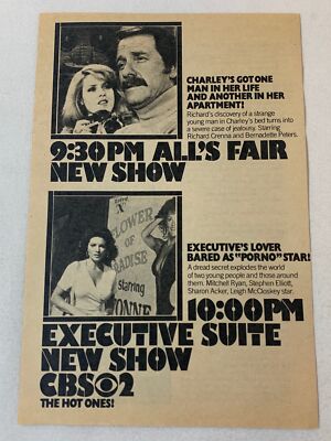 1976 CBS tv ad ~ ALL'S FAIR Charley's got one man, EXECUTIVE SUITE | eBay
