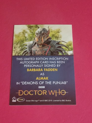 BARBARA FADDEN - DOCTOR WHO SEASONS 11 & 12 UK EDITION INSCRIPTIONS ...