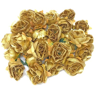 Gold Rose Bud Decorative Synthetic Flowers (Faux Silk) - UK SELLER ...