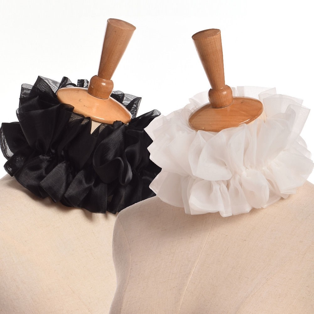 Retro Ruffled Collar Victorian Neck Collar Neck Piece Elizabethan Neck ...