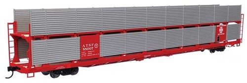 Walthers 910-8101 HO Scale 89' Bi-Level Shielded Auto Rack AT&SF Santa ...