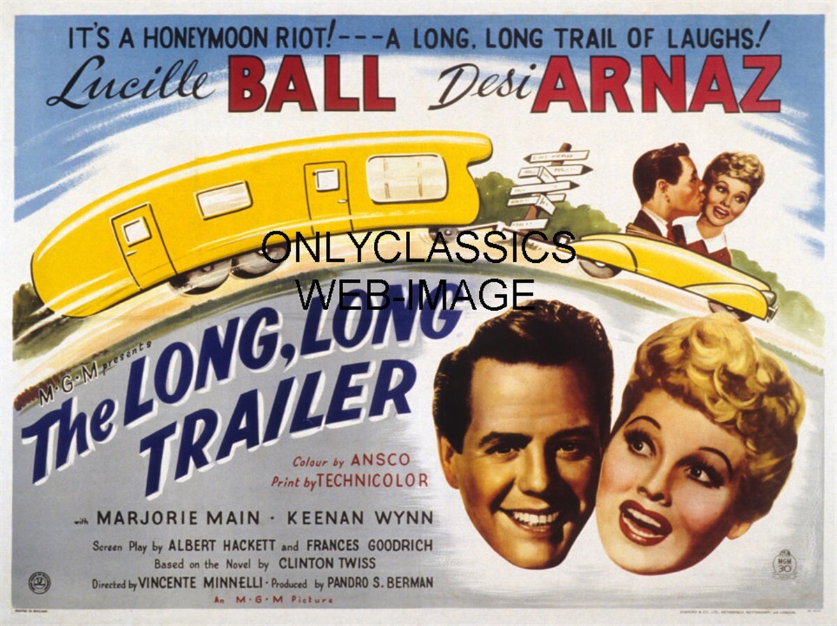 1953 THE LONG LONG TRAILER MOVIE POSTER VACATION CAMPER LUCILLE BALL ...