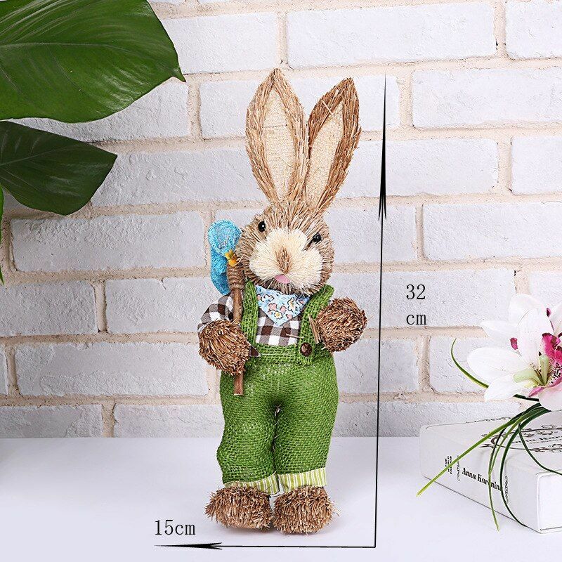 Easter Bunny Straw Rabbit Spring Home Decorations Garden Outdoor ...