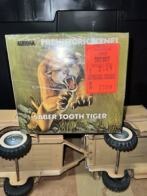 1971 AURORA PREHISTORIC SERIES SABER TOOTH TIGER MODEL KIT sealed toy ...