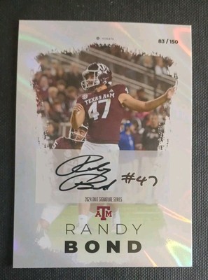 Randy Bond 💥 On-Card Auto SP /150 2024 Onit Silver Lava Rookie Texas A ...