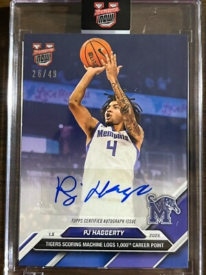 2024-25 Topps Bowman U Now NCAA #41A PJ Haggerty Memphis Tigers AUTO ...