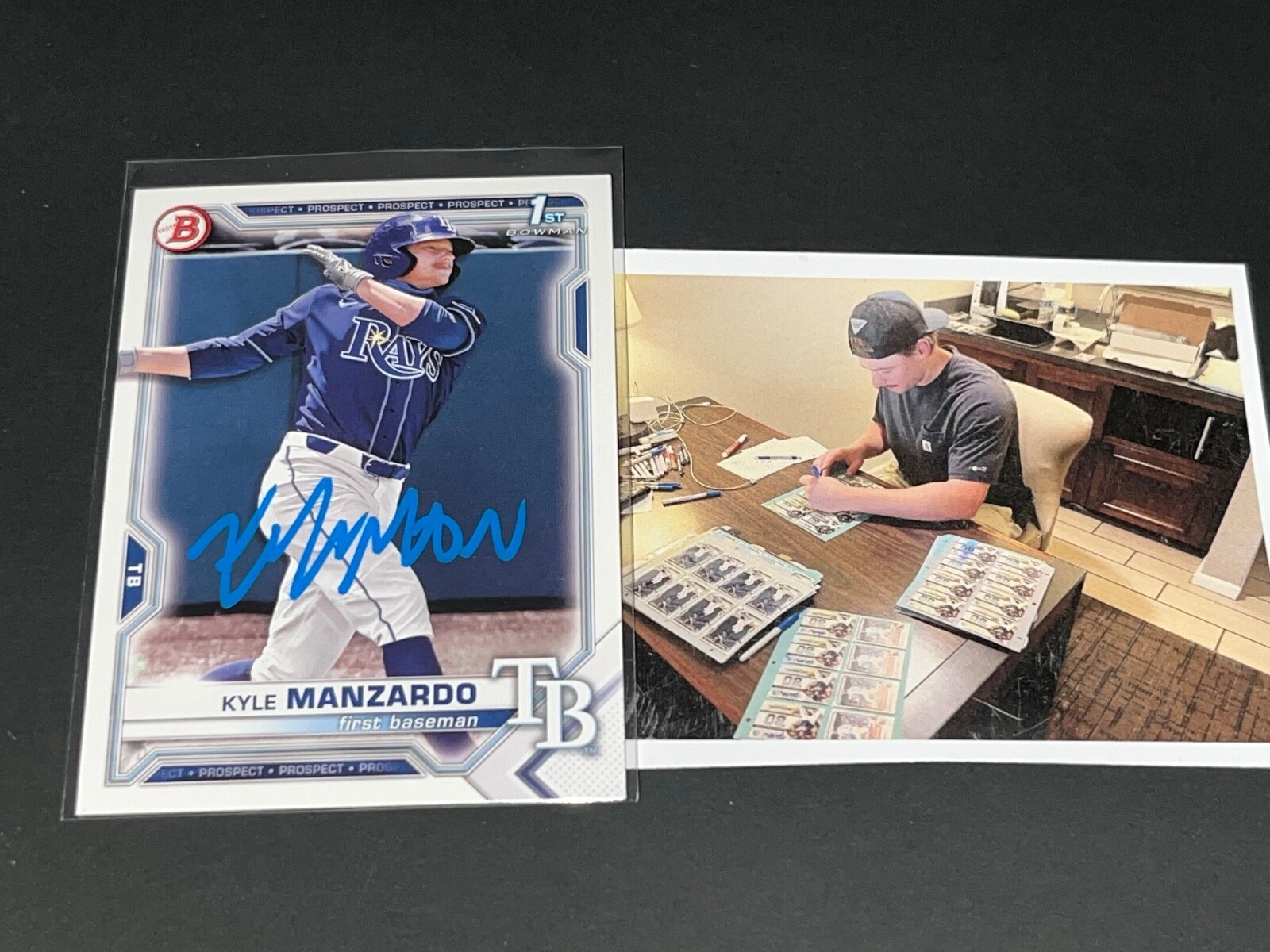 Kyle Manzardo Guardians Auto Signed 2021 1st Bowman Base Card _ | eBay