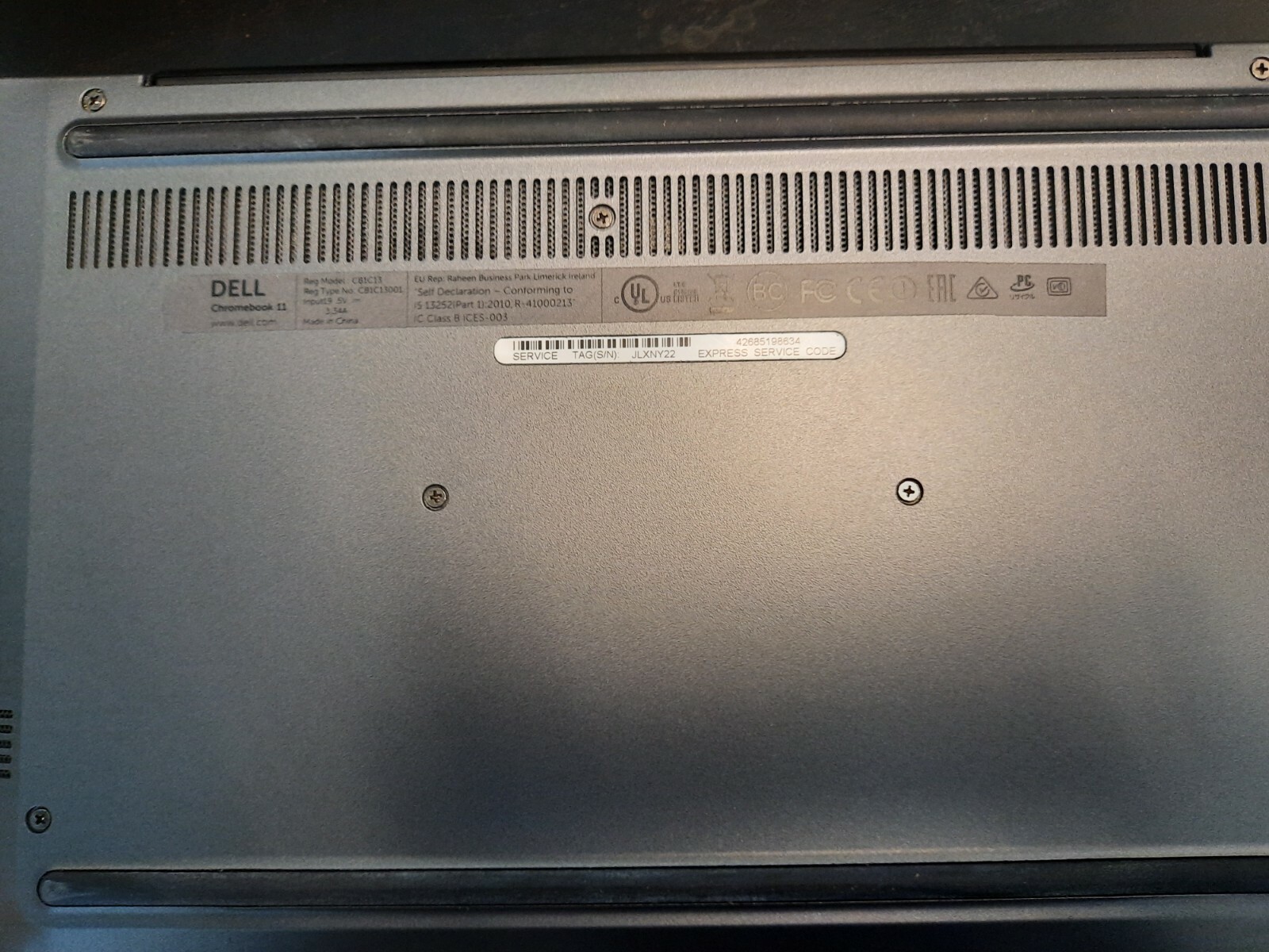 DELL CHROMEBOOK 11 CB1C13 11.6" 4GB RAM 16GB SSD Laptop INTEL CELERON ...