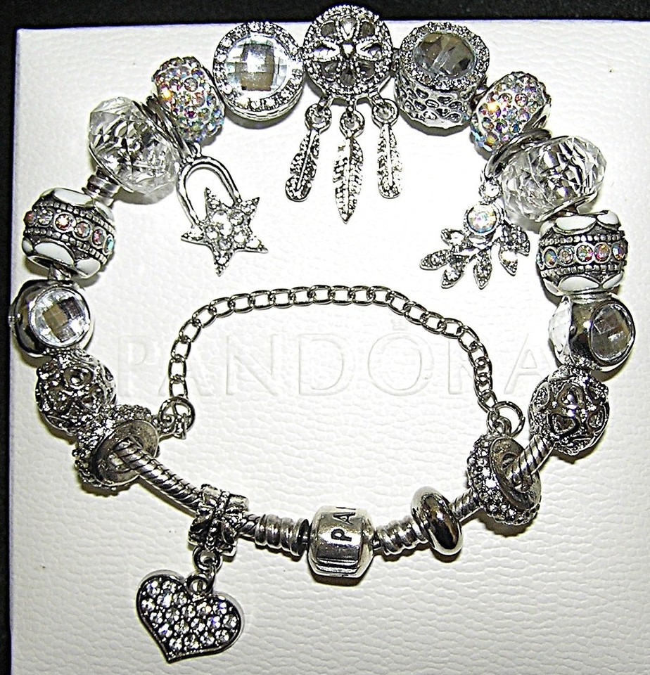 AUTHENTIC Pandora Bracelet With Dreamcatcher European Beads & Charms ...