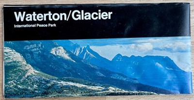 1990 Waterton Glacier International Peace Park UNIGRID brochure and map ...