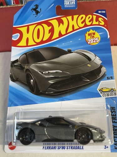 HTF New 2025 Hot Wheels Gray Ferrari SF90 Stradale-HW Factory Fresh #5/ ...