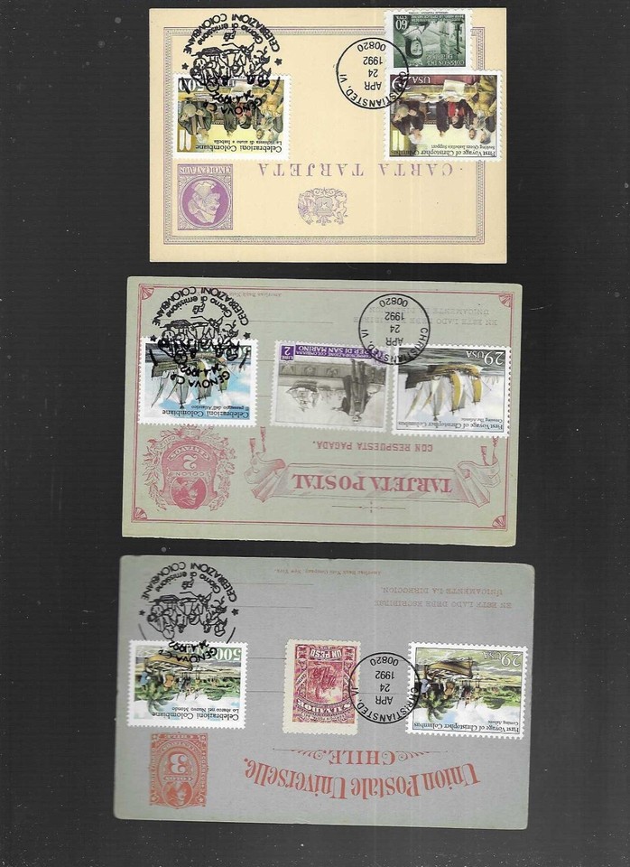 US FDC FIRST DAY COVERS 1992 VOYAGE OF COLUMBUS LOT OF 6 JOINT ON POST ...