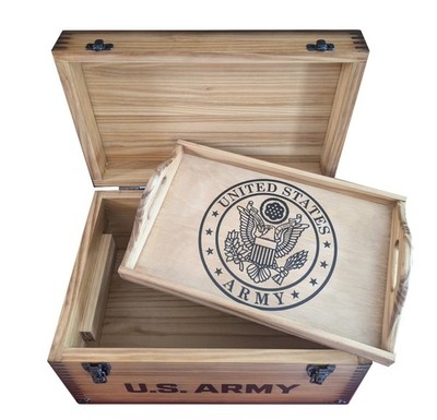 63030 US Army Keepsake Box | US Army Wooden Chest and Tray | US Army ...