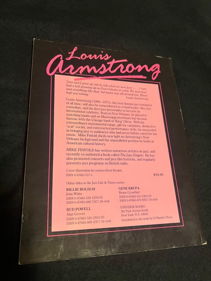 LOUIS ARMSTRONG: HIS LIFE AND TIMES (JAZZ LIFE AND TIMES) By Mike ...