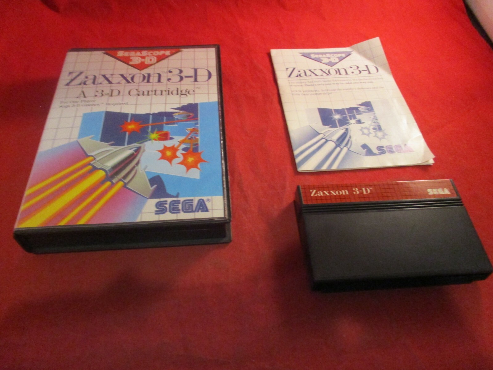 Zaxxon 3-D (Sega Master System 1988) COMPLETE w/ Box manual game WORKS ...