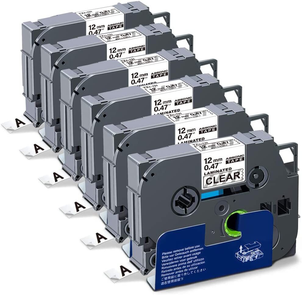 Multipack COMPATIBLE TZe LABEL TAPE fit BROTHER 12mm 24mm P-TOUCH H101C ...