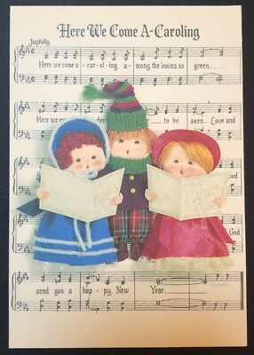 Christmas Greeting Card NEW Adorable Children Carolers ‘Here We Come A ...