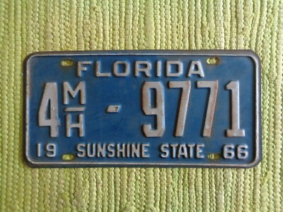 1966 Florida Mobile Home License Plate FL 66 Tag Pinellas County 4MH ...