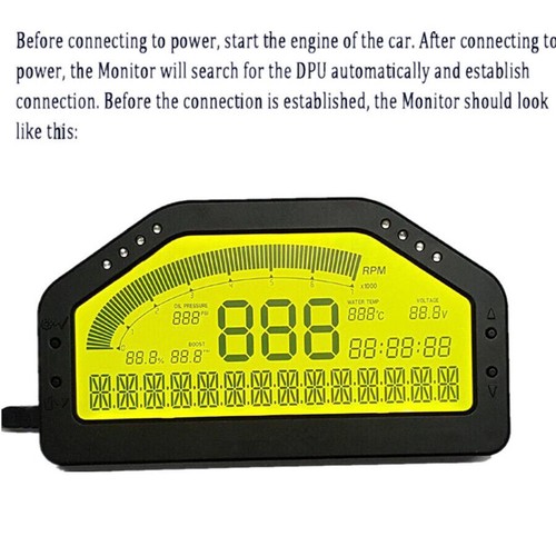 Car Dash Race Display OBD2 Bluetooth Dashboard LCD Screen Digital Gauge ...