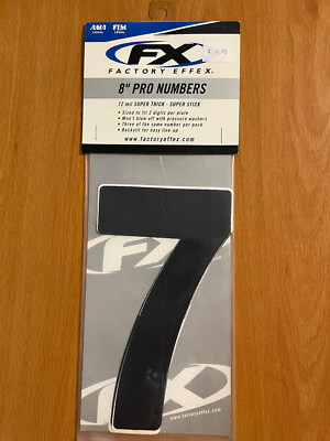 FACTORY EFFEX 8" BLACK #7 PRO NUMBER FOR NUMBER PLATE PART# FX02-4367 ...