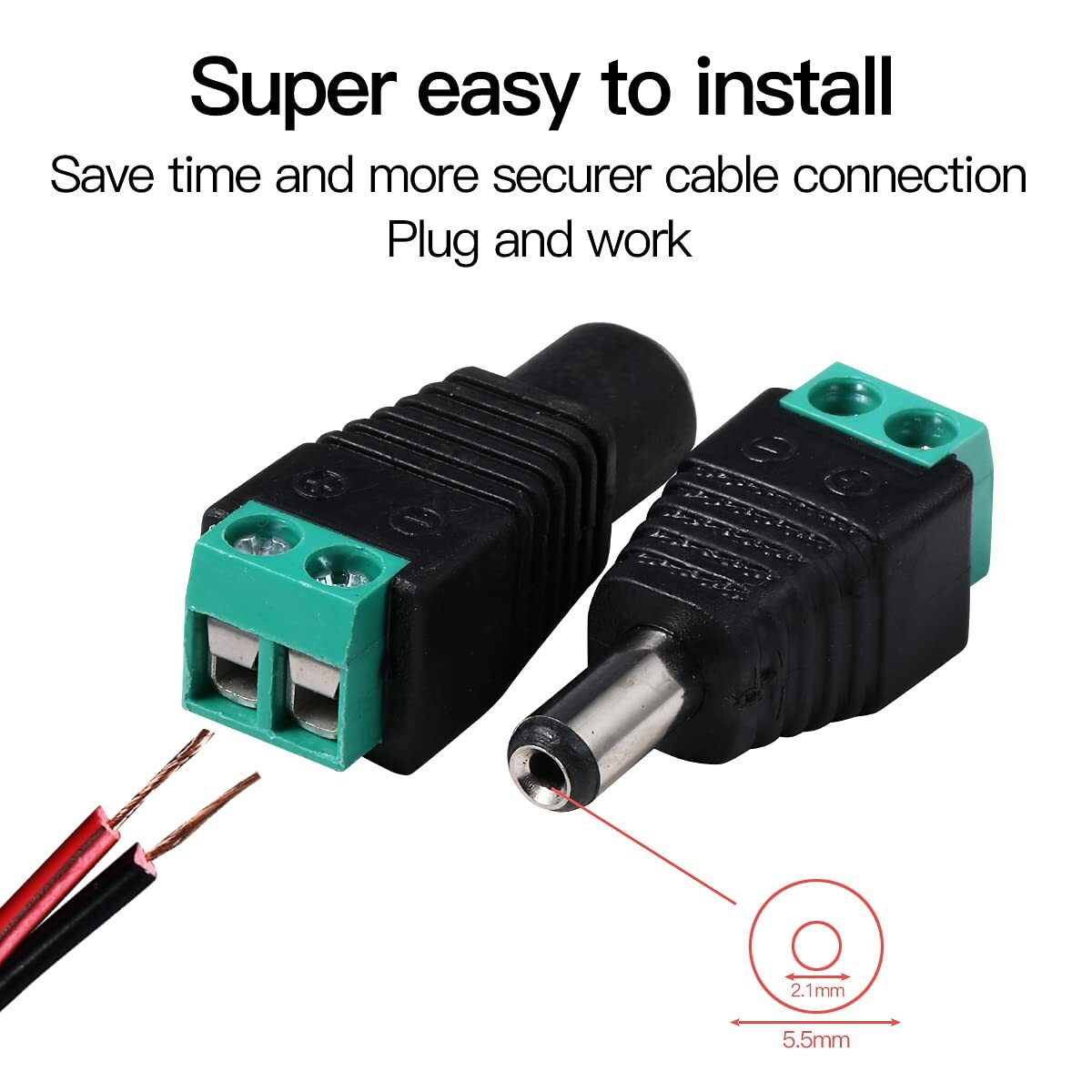 28PCS Upgraded DC Power Connector 12V 14PCS Male + 14PCS Female Adapter ...