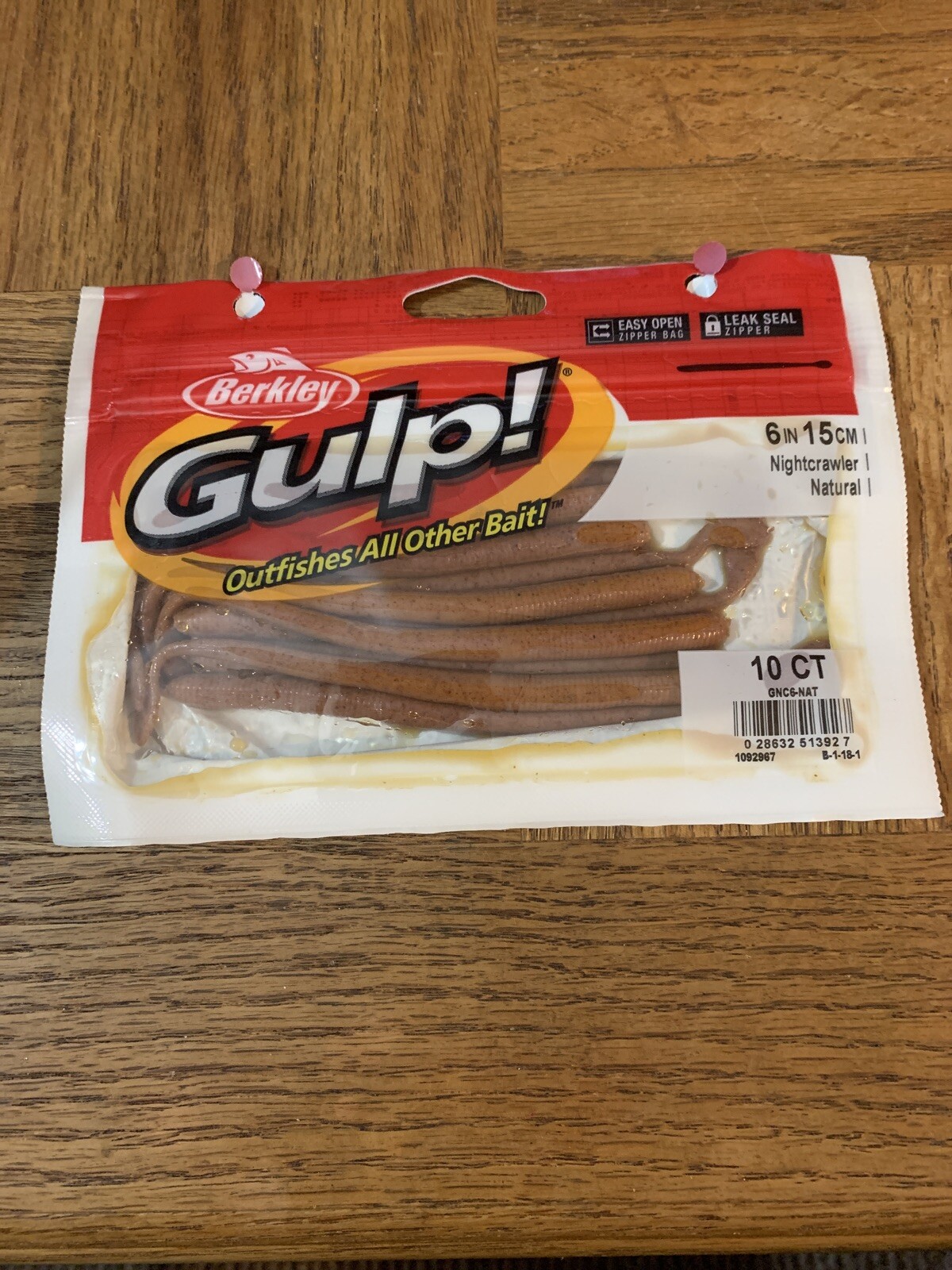 Berkley 6" 1ea 10ct Pkg. Gulp Nightcrawler Natural-BRAND NEW-SHIPS N 24 ...