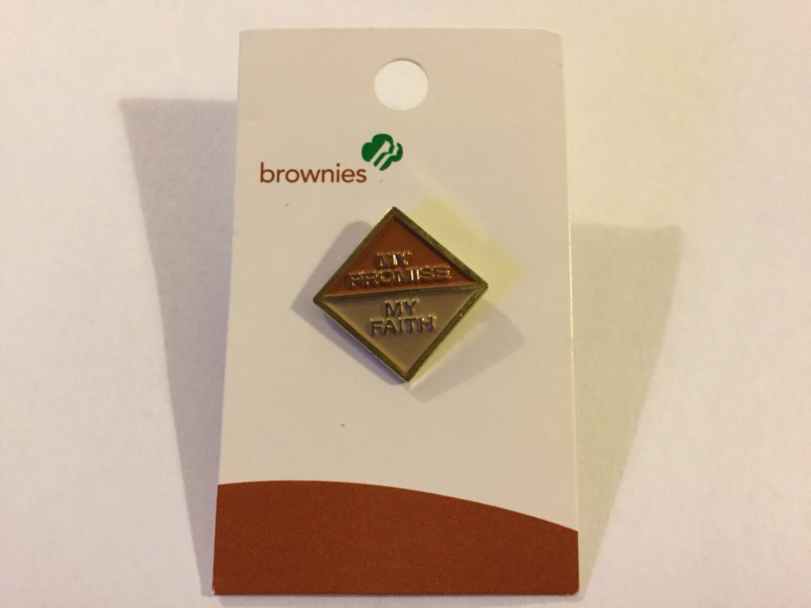 “My Promise My Faith” Rare Brown Square Metal & Enamel Brownies Girl ...