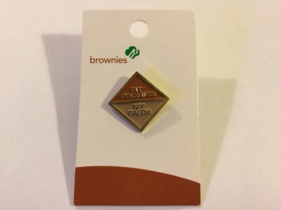 “My Promise My Faith” Rare Brown Square Metal & Enamel Brownies Girl ...