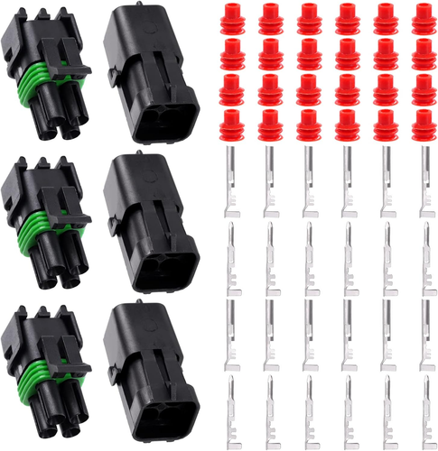 54Pcs 3 Kit 4 Pin Way Waterproof Automotive Electrical Wire Connectors ...