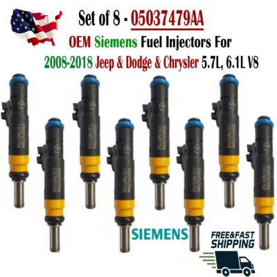 SIEMENS OEM 8 Fuel Injectors for Dodge Ram Chrysler Jeep 5.7L 6.1L V8 ...