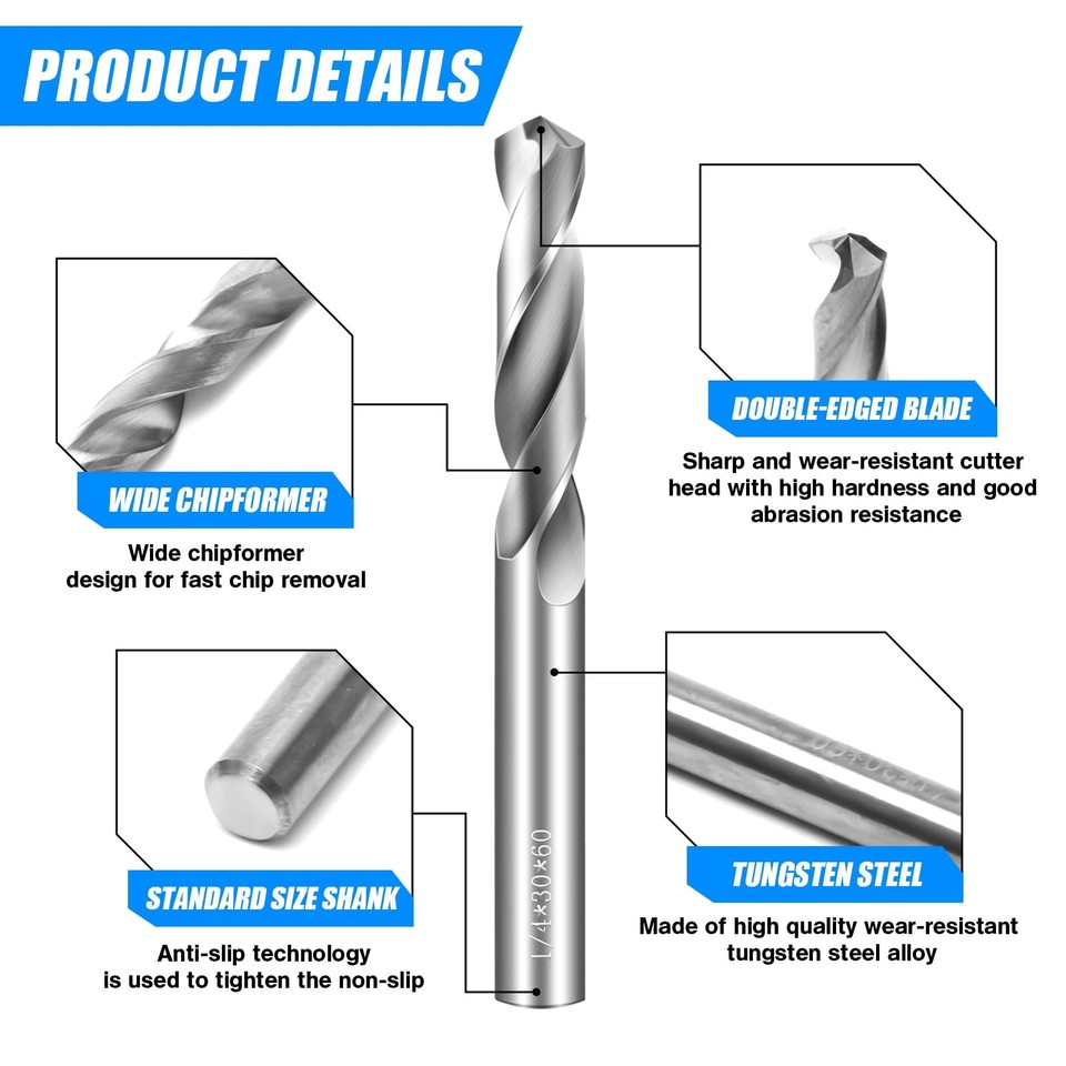 1/8" Drill Bits Solid Carbide Drill Bits Tungsten Carbide Drill Bit Set ...